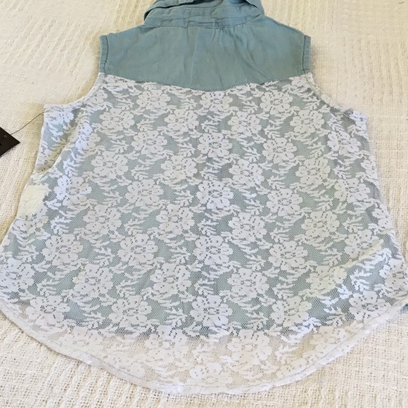 girls | Shirts & Tops | Nwt Girls Size 12 Sleeveless Button Shirt Lace ...
